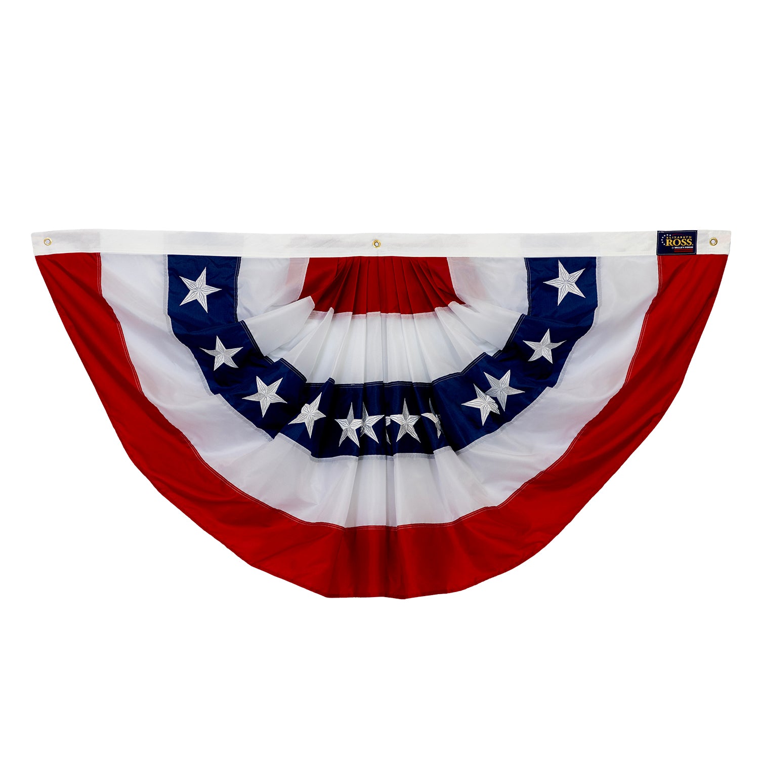 3’x6’ Patriotic Bunting with Embroidered Stars | Elizabeth Ross Flags