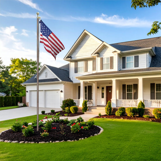 18' Bronze Steel In-Ground Flagpole Kit with 4'x6' Elizabeth Ross Nylo ...